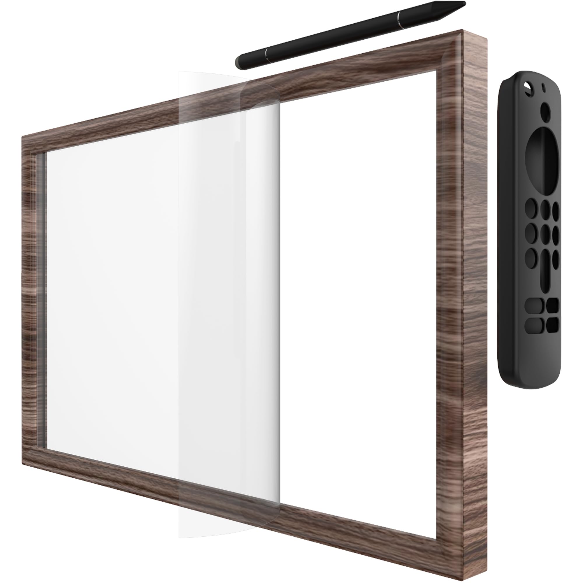 Wooden Frame for Echo Show 15,Echo Show 15 Screen Protector, Stylus Pe ...