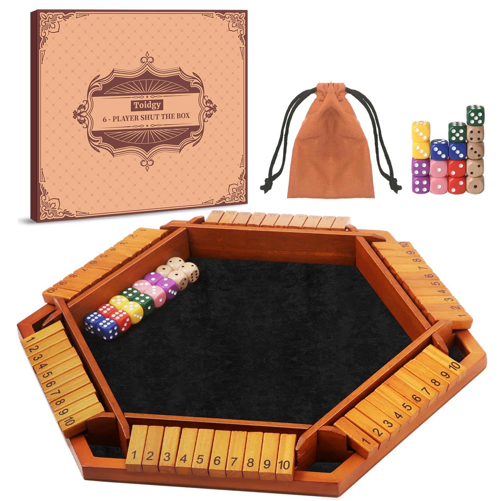 Shut The Box Dice Games, Wooden Board Table Math Game – Lavender Vibes