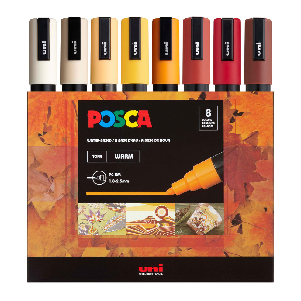 Posca Markers Set, 8 Medium Paint Markers 5M – Warm Tones – Ivory, Bei ...