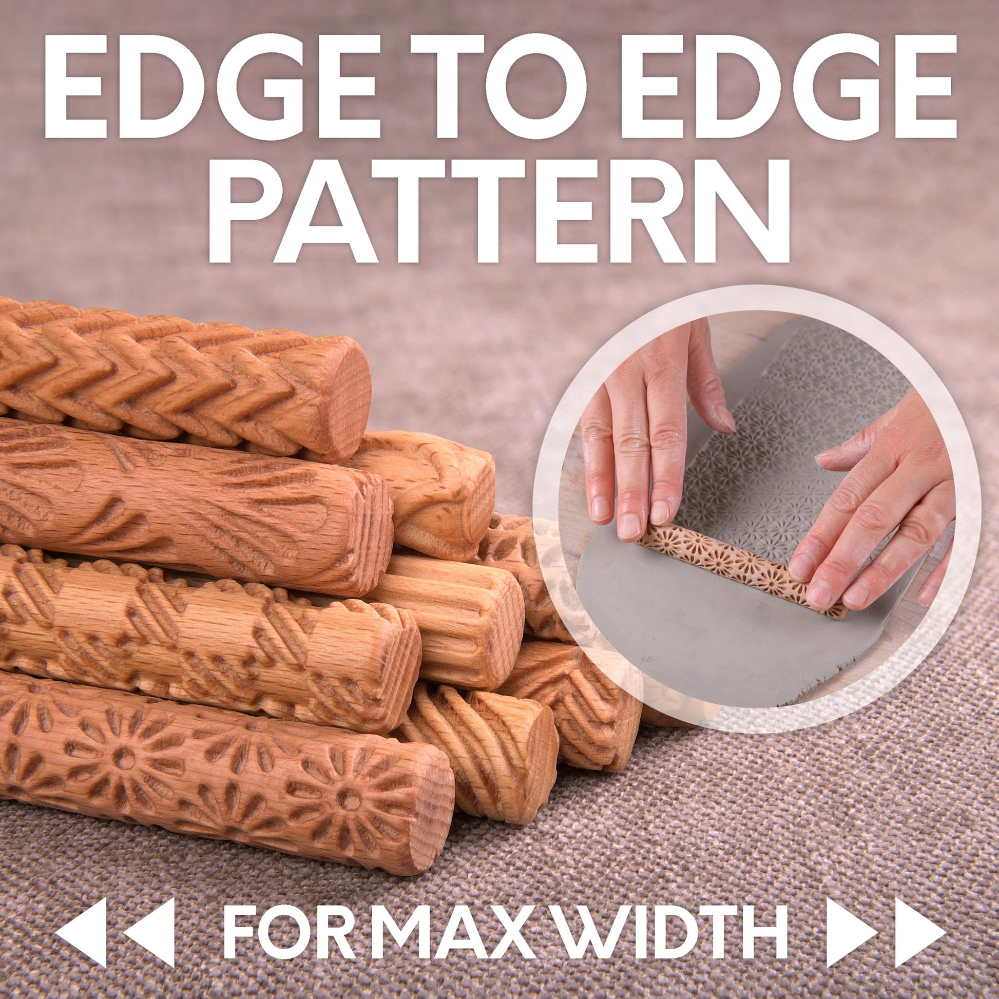 Byllstore Clay Texture Rollers | 10-Pack | 5 in x 0.65 in | Premium Wo ...